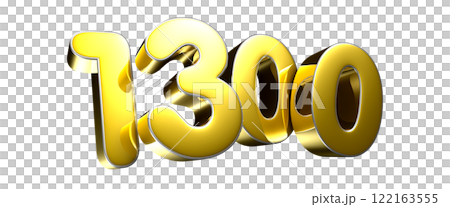 Golden number 1300 3D illustration - Stock Illustration [122163555] - PIXTA