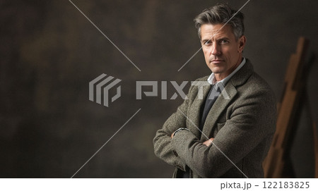 Handsome English man model dressed up smart...のイラスト素材 [122183825] - PIXTA