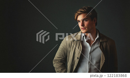 Handsome English man model dressed up smart...のイラスト素材 [122183868] - PIXTA