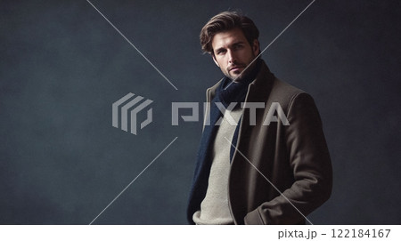 Handsome English man model dressed up smart...のイラスト素材 [122184167] - PIXTA