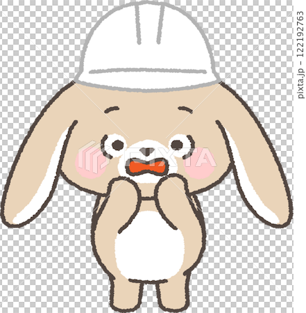 Tare Mimi Usagi_白頭盔驚訝的表情-插圖素材 [122192763] - PIXTA圖庫