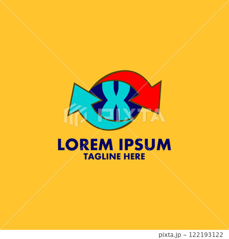Vector graphic arrow themed alphabet symbol for...のイラスト素材 [122193122 ...