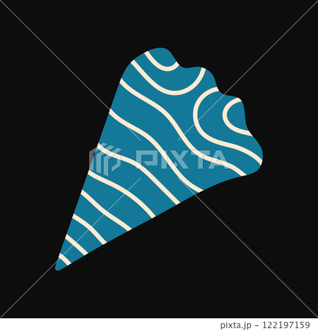 Modern blue triangle shaped seashell flat...のイラスト素材 [122197159] - PIXTA