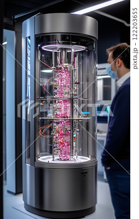 High-tech quantum computing laboratory with...のイラスト素材 [122203655] - PIXTA