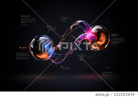Quantum Entanglement Visualized with Dynamic Linkのイラスト素材 [122203834 ...