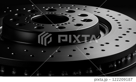 drilled performance disc brake rotor,...のイラスト素材 [122209187] - PIXTA
