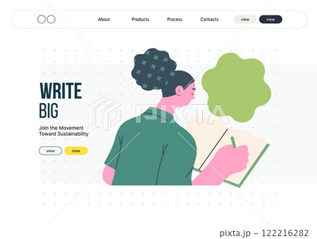 Writing people, modern flat vector concept...のイラスト素材 [122216282] - PIXTA