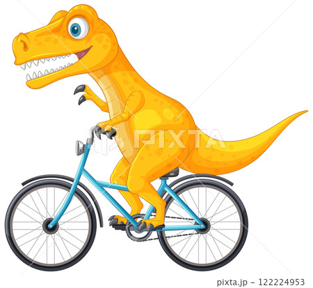 Dinosaur Riding a Bicycle Adventureのイラスト素材 [122224953] - PIXTA