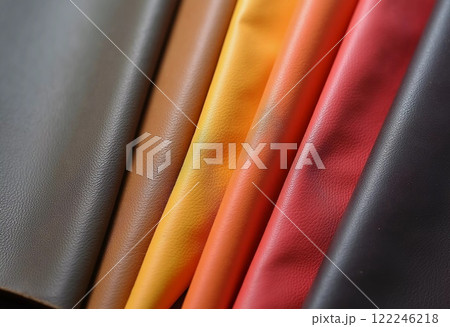 A collection of genuine pigskin leather samples...のイラスト素材 [122246218 ...