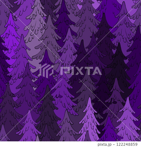 Seamless pattern of forest, endless repeating...のイラスト素材 [122248859] - PIXTA