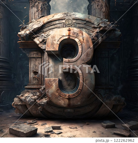 Mysterious Ancient Ruins With a Giant Number...のイラスト素材 [122262962] - PIXTA