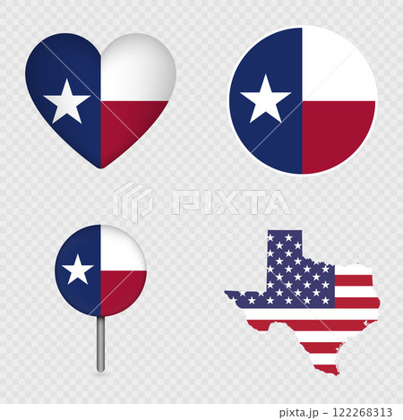 Texas State Flag Icons Pack. Vector illustration.のイラスト素材 [122268313 ...