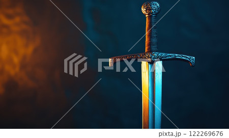 Intricate medieval sword in studio lightのイラスト素材 [122269676] - PIXTA
