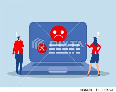 Computer outage,people victims looking at...のイラスト素材 [122281098] - PIXTA