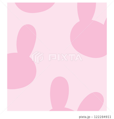 Cute illustration of pastel pink bunny pattern...のイラスト素材 [122284911 ...