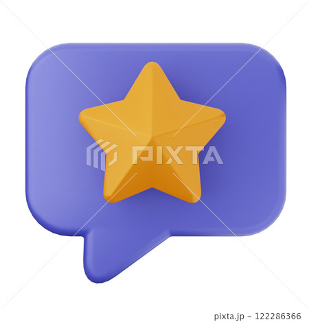 3d chat star speech talk bubble icon illustrationのイラスト素材 [122286366 ...