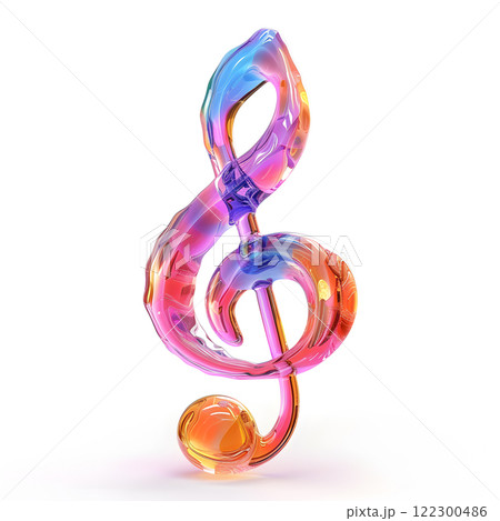 a colorful treble clef on a white backgroundのイラスト素材 [122300486] - PIXTA