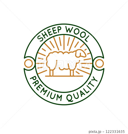 Simple Logo with Sheep Wool Iconのイラスト素材 [122331635] - PIXTA