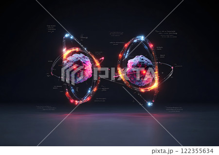 Illustration of quantum entanglement with two...のイラスト素材 [122355634] - PIXTA