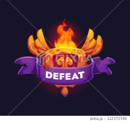Defeat game icon or badge, gui fantasy arcade...のイラスト素材 [122372590] - PIXTA