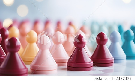 Vibrant colored chess pawns set ideal for...のイラスト素材 [122387373] - PIXTA