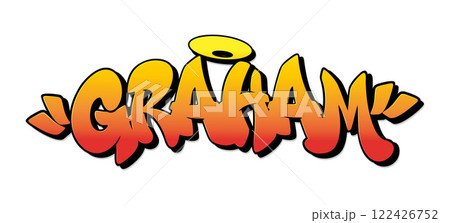 Graham name in graffiti style. Vector...のイラスト素材 [122426752] - PIXTA
