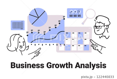 Business growth analysis concept with charts...のイラスト素材 [122440833] - PIXTA