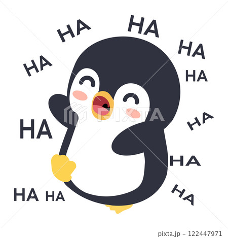 Penguin laughing with happy soundのイラスト素材 [122447971] - PIXTA