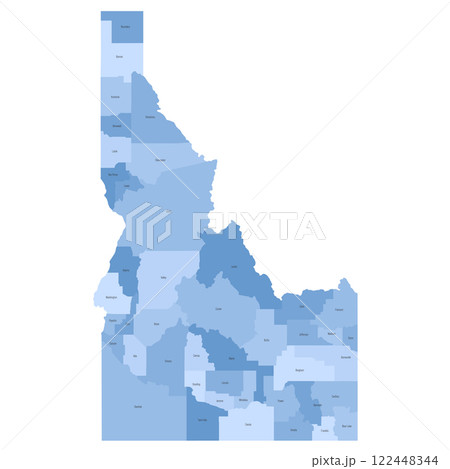 Idaho, ID - detailed political map of US state....のイラスト素材 [122448344 ...