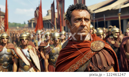 Ancient Roman warlord like Julius Caesar on...のイラスト素材 [122461247] - PIXTA