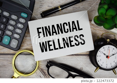 Financial wellness text with calculator,...の写真素材 [122473372] - PIXTA