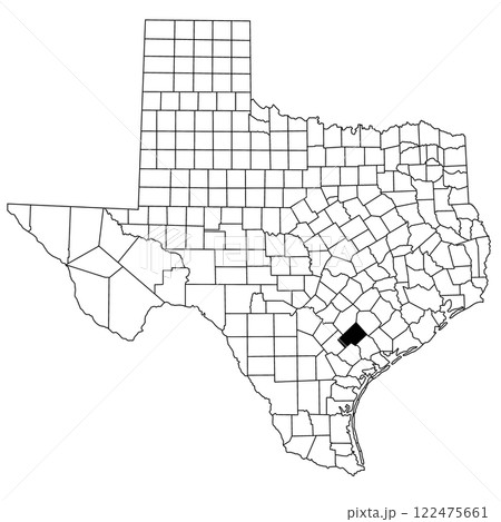 Map of Dewitt County in Texas state on white...のイラスト素材 [122475661] - PIXTA