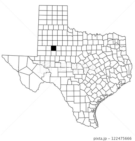Map of Borden County in Texas state on white...のイラスト素材 [122475666] - PIXTA
