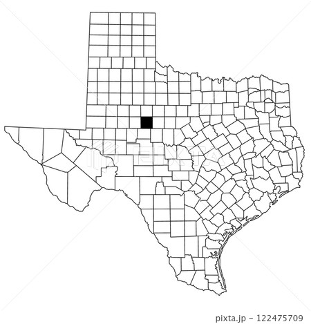 Map of Nolan County in Texas state on white...のイラスト素材 [122475709] - PIXTA