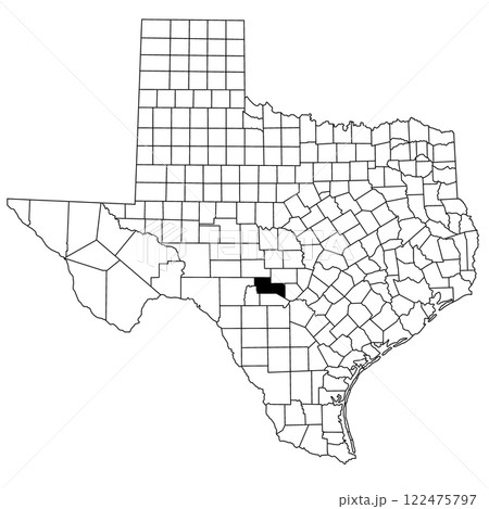 Map of Kerr County in Texas state on white...のイラスト素材 [122475797] - PIXTA