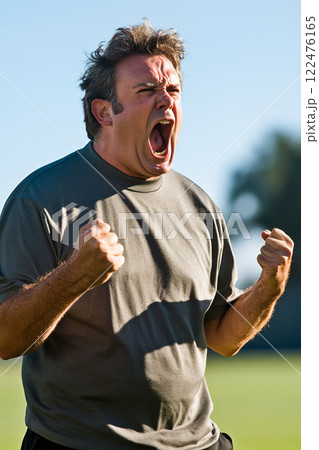 Coach Shouting Instructions from Sideline...のイラスト素材 [122476165] - PIXTA