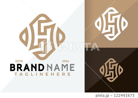 Letter H Square Logo Icon Vector Design...のイラスト素材 [122491673] - PIXTA