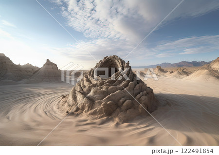 Surreal rock vortex formation. Fictional coiled...のイラスト素材 [122491854 ...