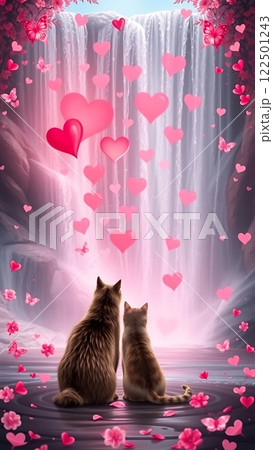 Love Cascades: Waterfall of Hearts. A dreamy...のイラスト素材 [122501243] - PIXTA
