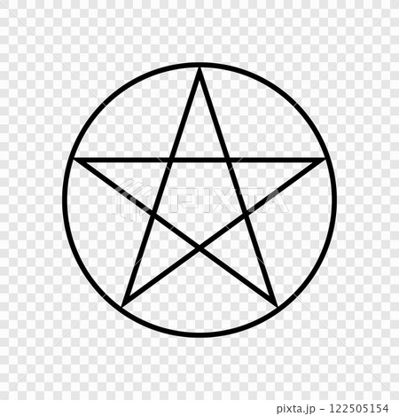 Pentagram Symbol in Black Outline Designのイラスト素材 [122505154] - PIXTA