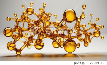 Golden drops and splash of synthetic motor oil...のイラスト素材 [122509115 ...