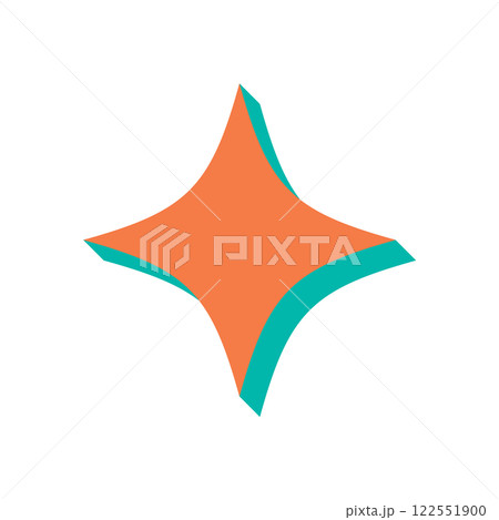 Bold brutalist abstract shape. Modern star icon...のイラスト素材 [122551900 ...