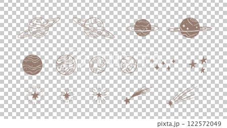 Simple and cute hand drawn celestial body,... - Stock Illustration ...