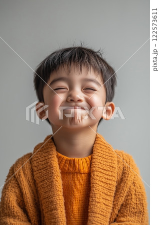 Playful boy with mischievous smirk, boy...のイラスト素材 [122573611] - PIXTA