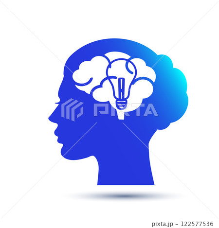 New bright idea in woman headのイラスト素材 [122577536] - PIXTA
