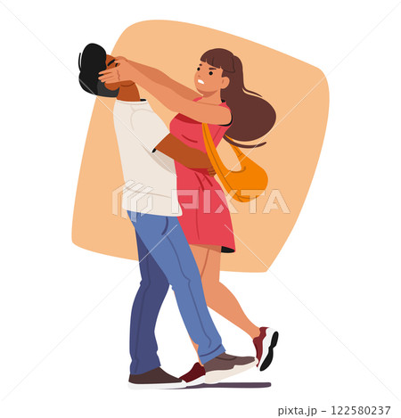 Young woman cartoon character putting strong...のイラスト素材 [122580237] - PIXTA