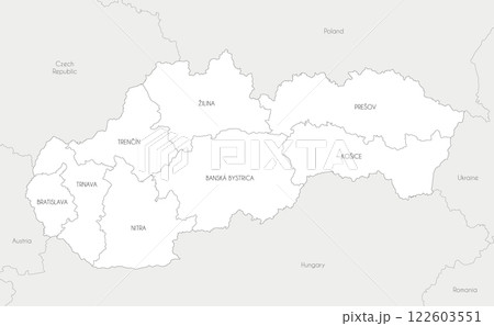 Vector map of Slovakia or Slovak Republic with...のイラスト素材 [122603551 ...