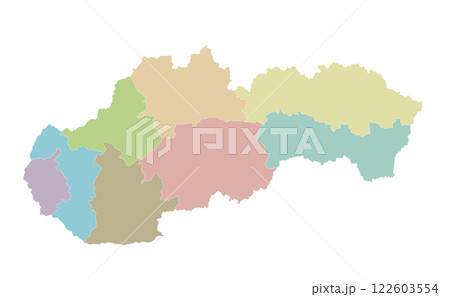 Vector blank map of Slovakia or Slovak Republic...のイラスト素材 [122603554 ...