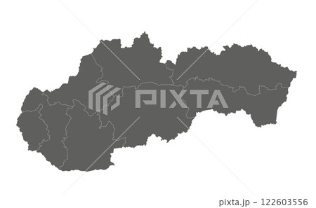 Vector blank map of Slovakia or Slovak Republic...のイラスト素材 [122603556 ...