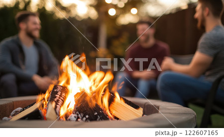 Cozy group of friends chatting and laughing...のイラスト素材 [122607165] - PIXTA